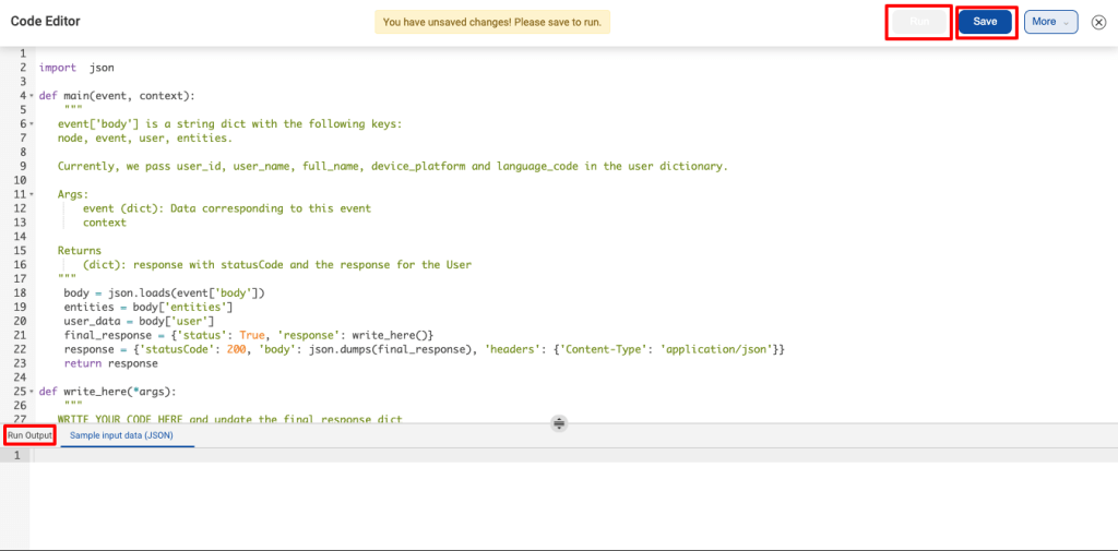 The Haptik Code Executor