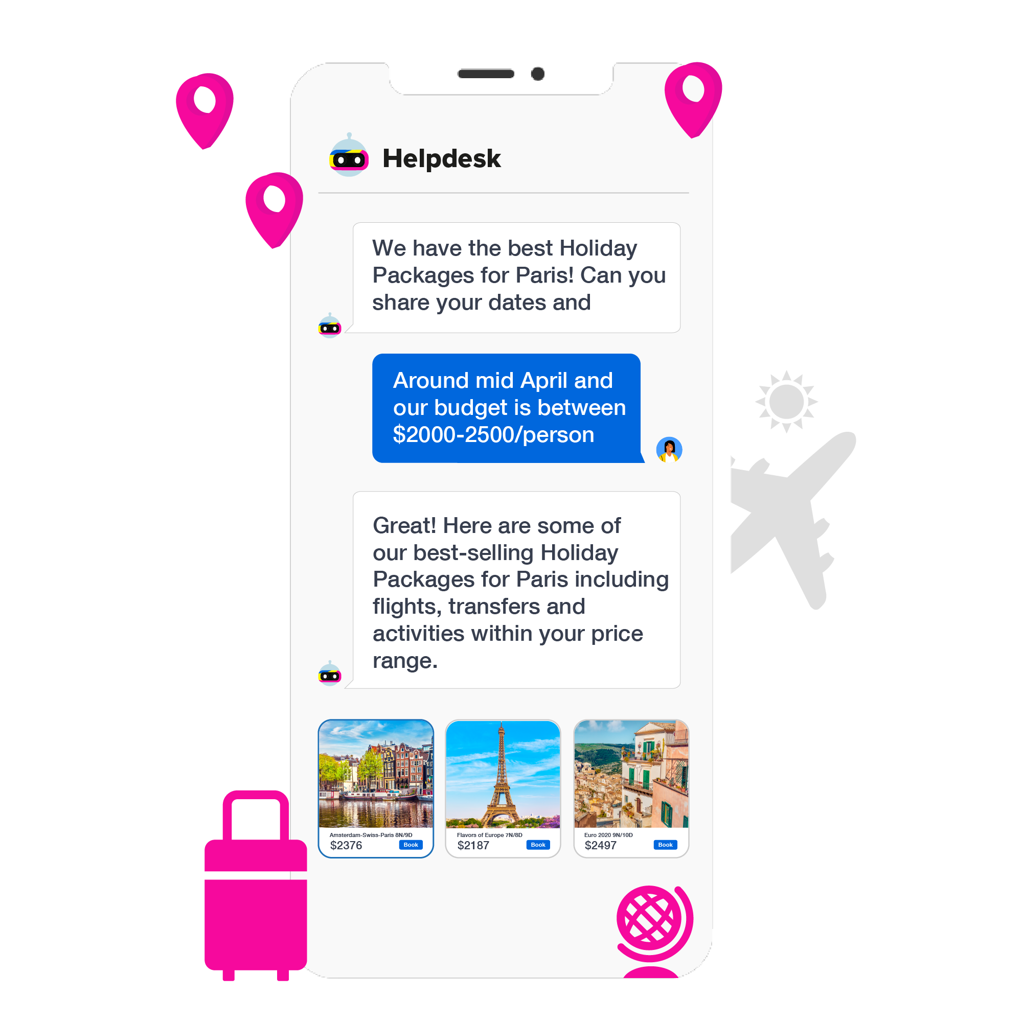 Conversational AI for Travel and Hospitality | Travel Chatbot